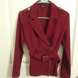 Jackets & Coats | Nwt Red Wine Blazer With Gold Accents | Poshmark